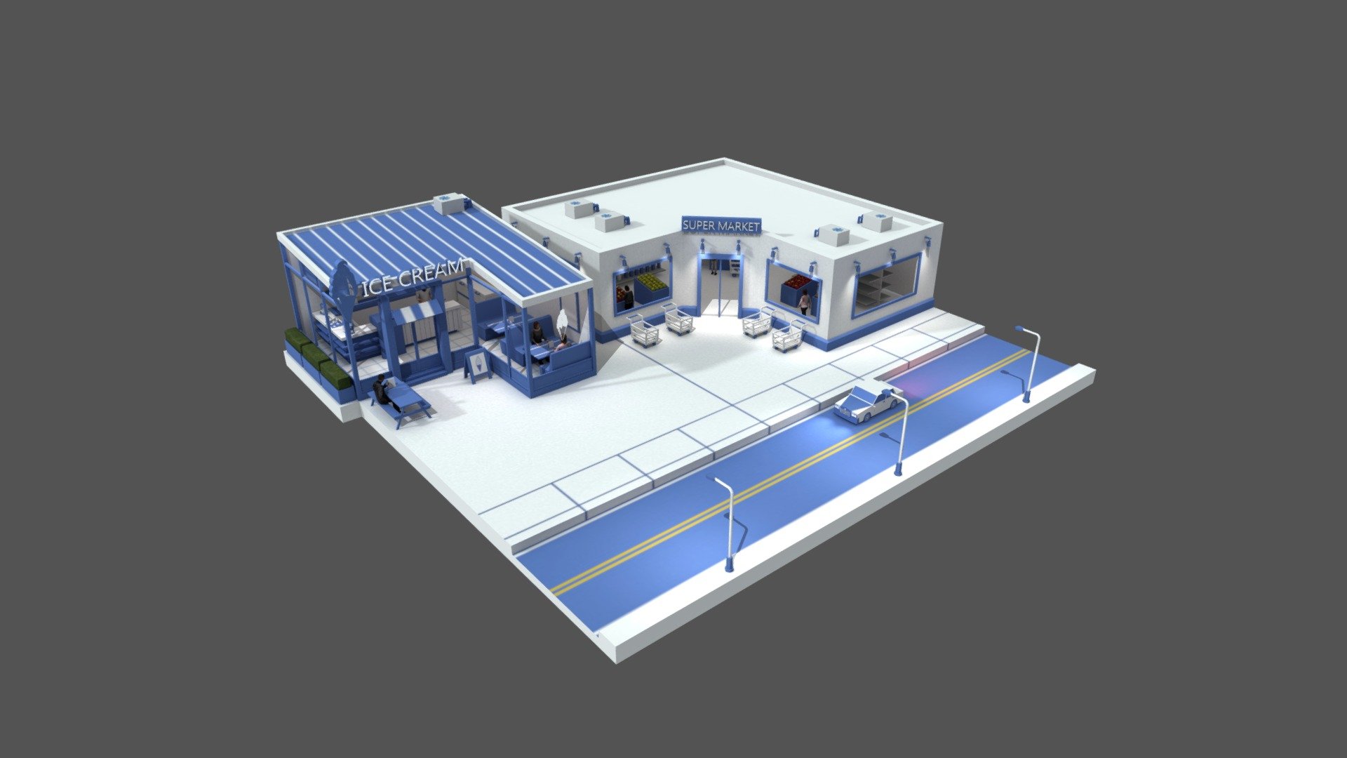 Café and retail store - 3D model by Digital Apple (@digitalapple ...