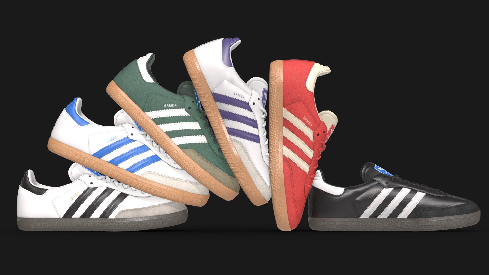 Adidas Samba OG Variety Pack - Buy Royalty Free 3D model by Joe-Wall ...