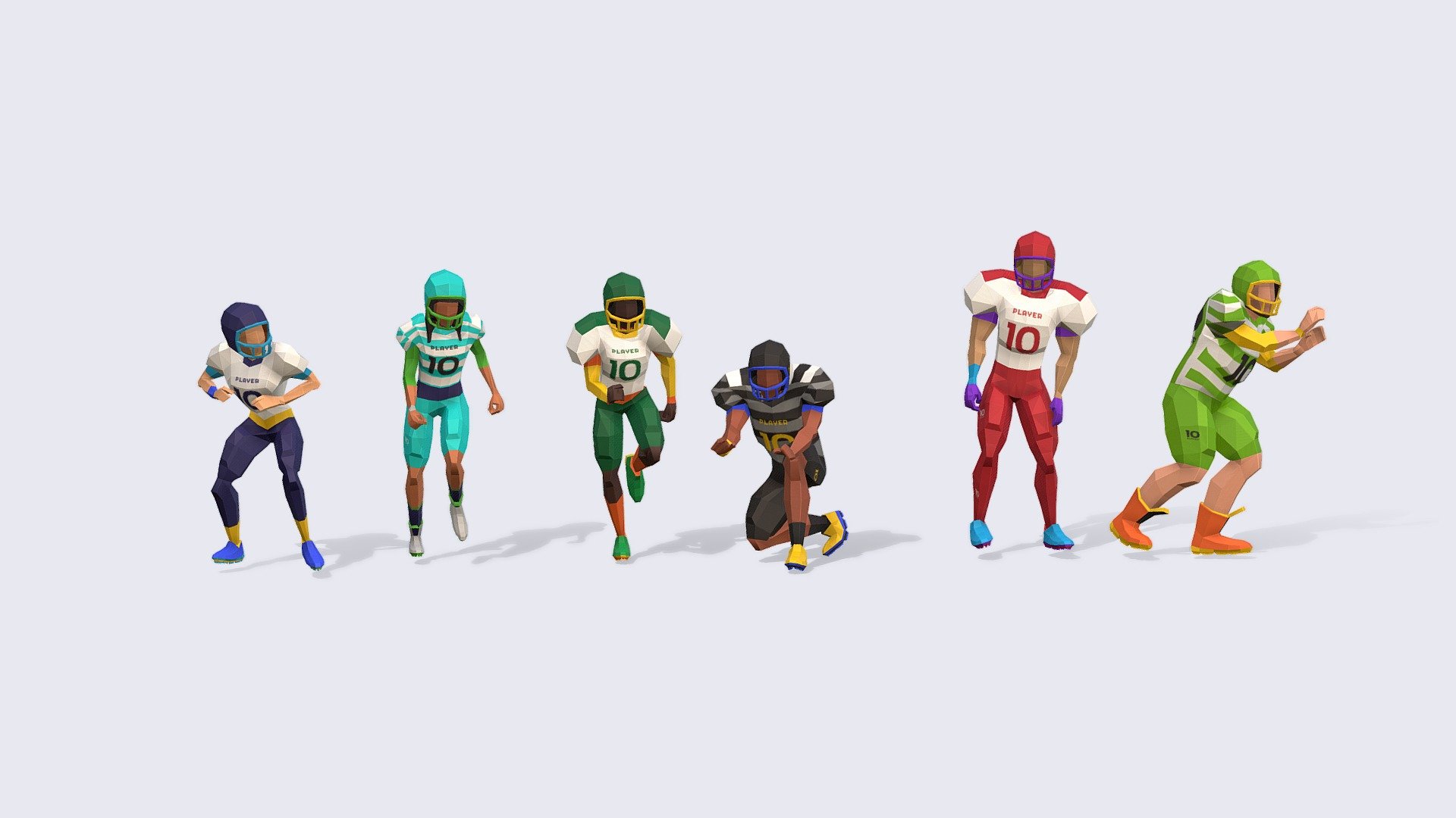 American Football Players - Animated & Rigged - Buy Royalty Free 3D ...