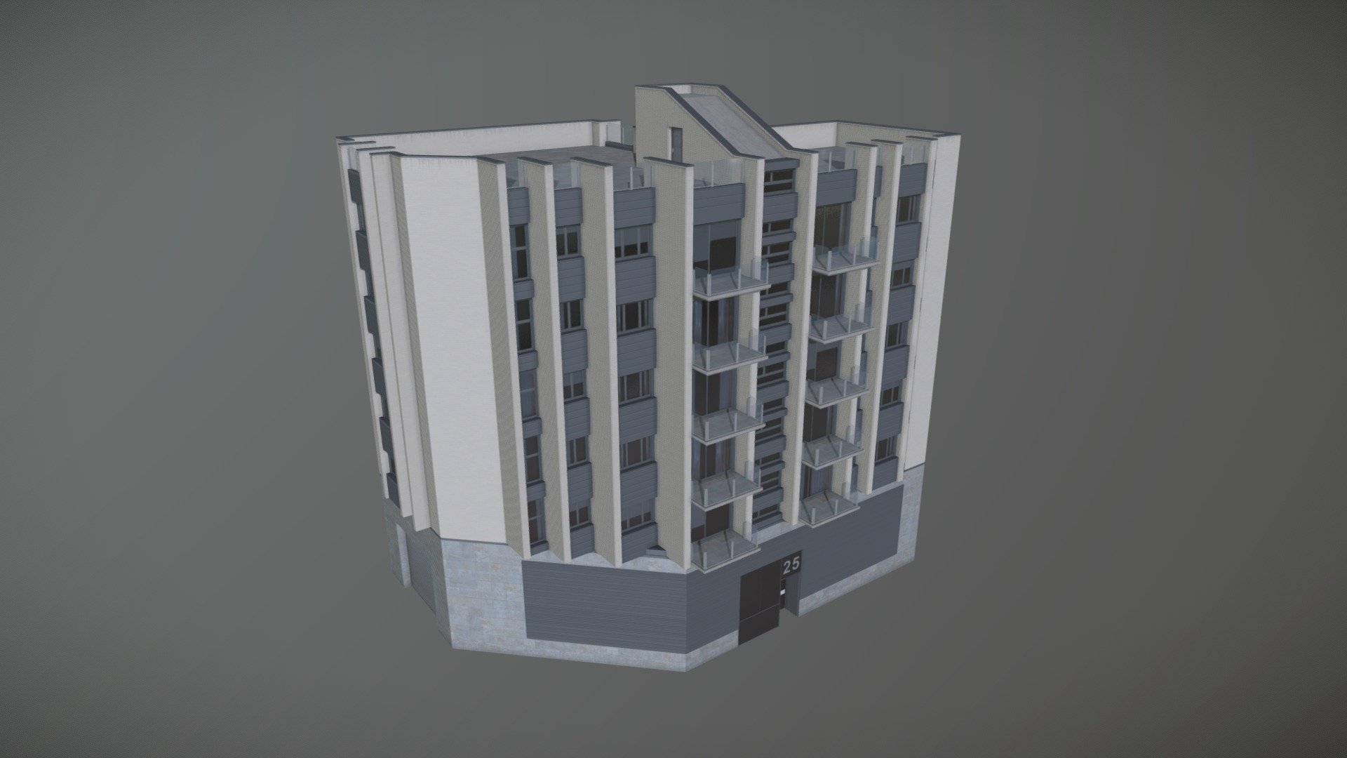 Midrise Residential #2 - 5 stories - Corner L - 3D model by gabri239 ...