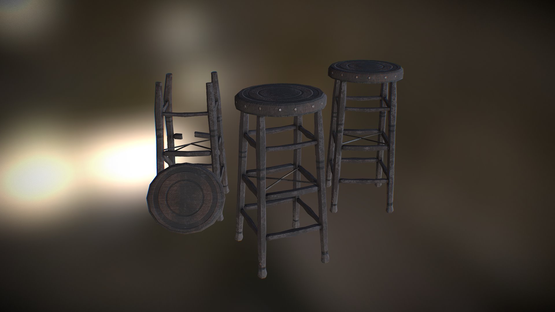 Worn Laboratory Stools - 3D model by Mad_Lobster_Workshop [cc4e7f8 ...