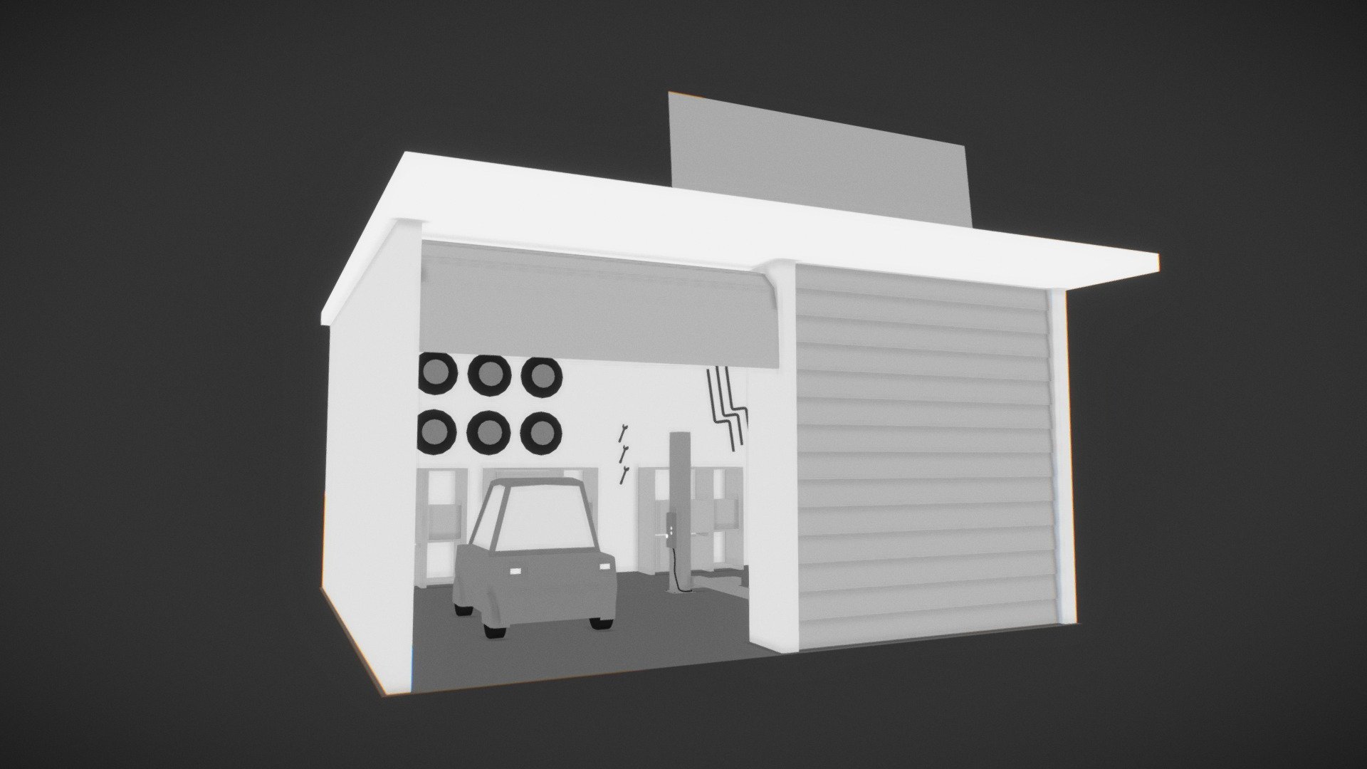 Car Mechanic Shop - 3D model by Viivi Luokkala (@ii2) [cc51d73] - Sketchfab