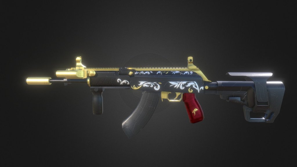 AK-47 Custom Vip - 3D model by AoTian [cc5eb5f] - Sketchfab