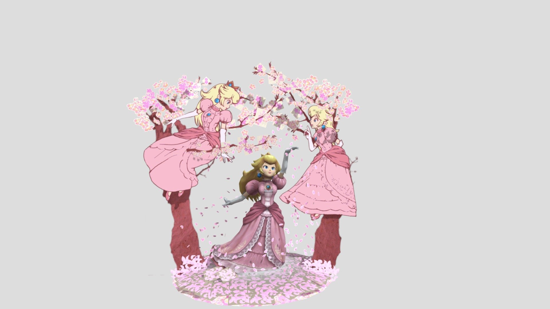 Wii - Super Smash Bros Brawl - Peach Blossom Tro - Download Free 3D ...
