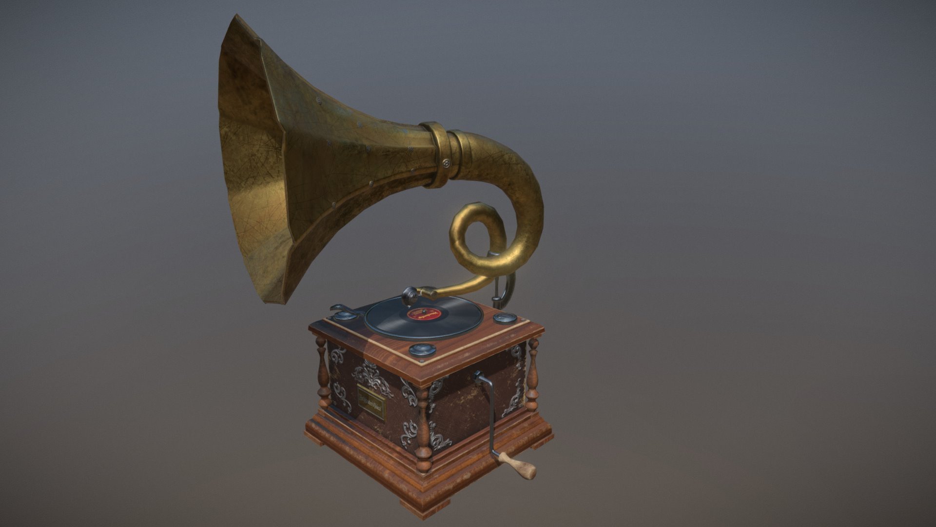 Old gramophone - 3D model by 3DBazaar (@muratosan) [cc65d49] - Sketchfab