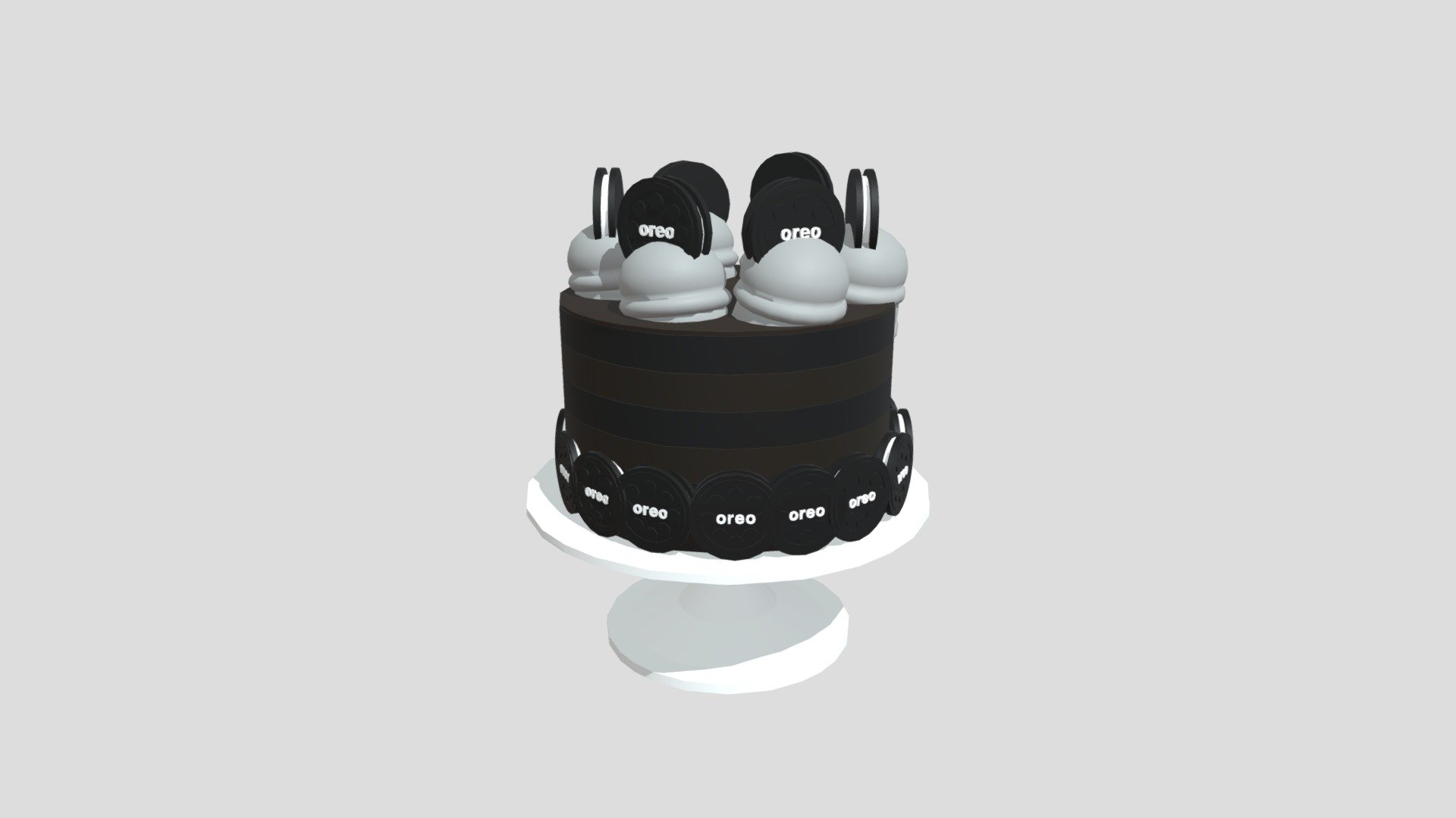 Oreo Cake - 3D Model bakery food - Download Free 3D model by ...