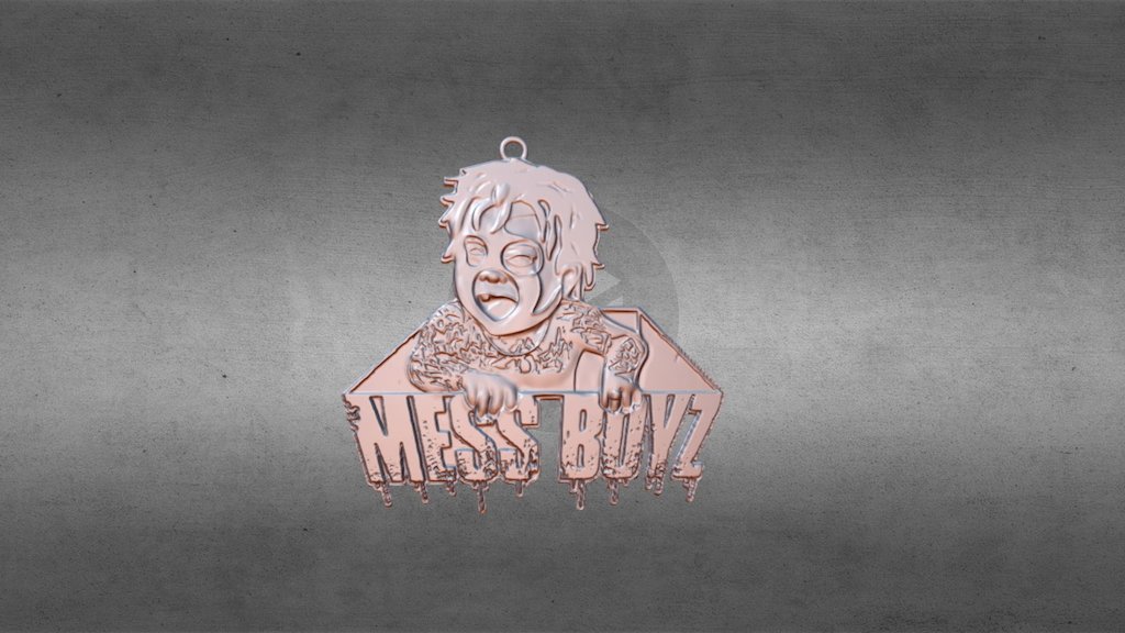 MESS BOYS GOLD PENDANT DESIGN - 3D model by Capture It In 3D ...