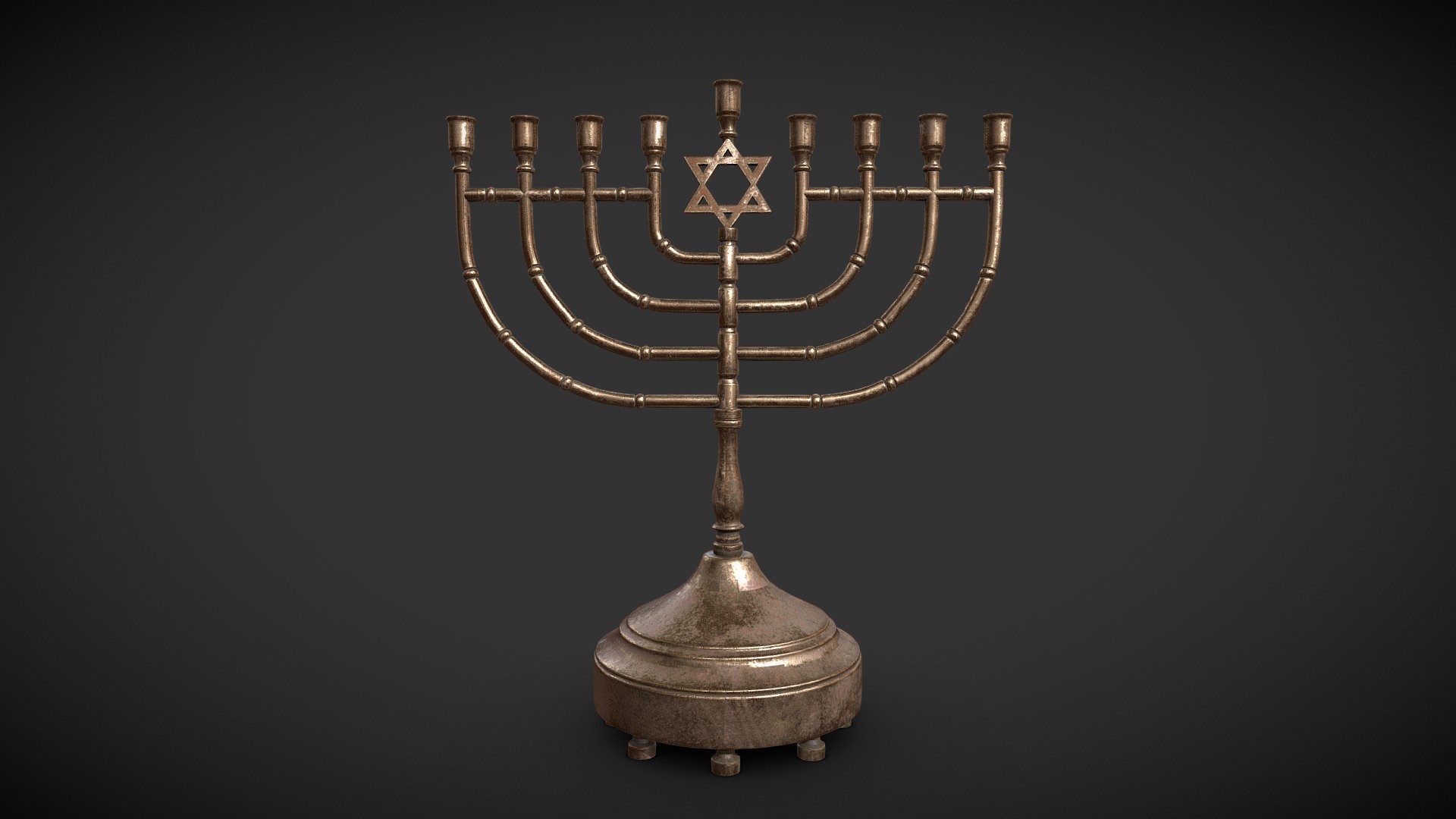 Chanukiah - Buy Royalty Free 3D model by zlevi [cc7ed77] - Sketchfab Store