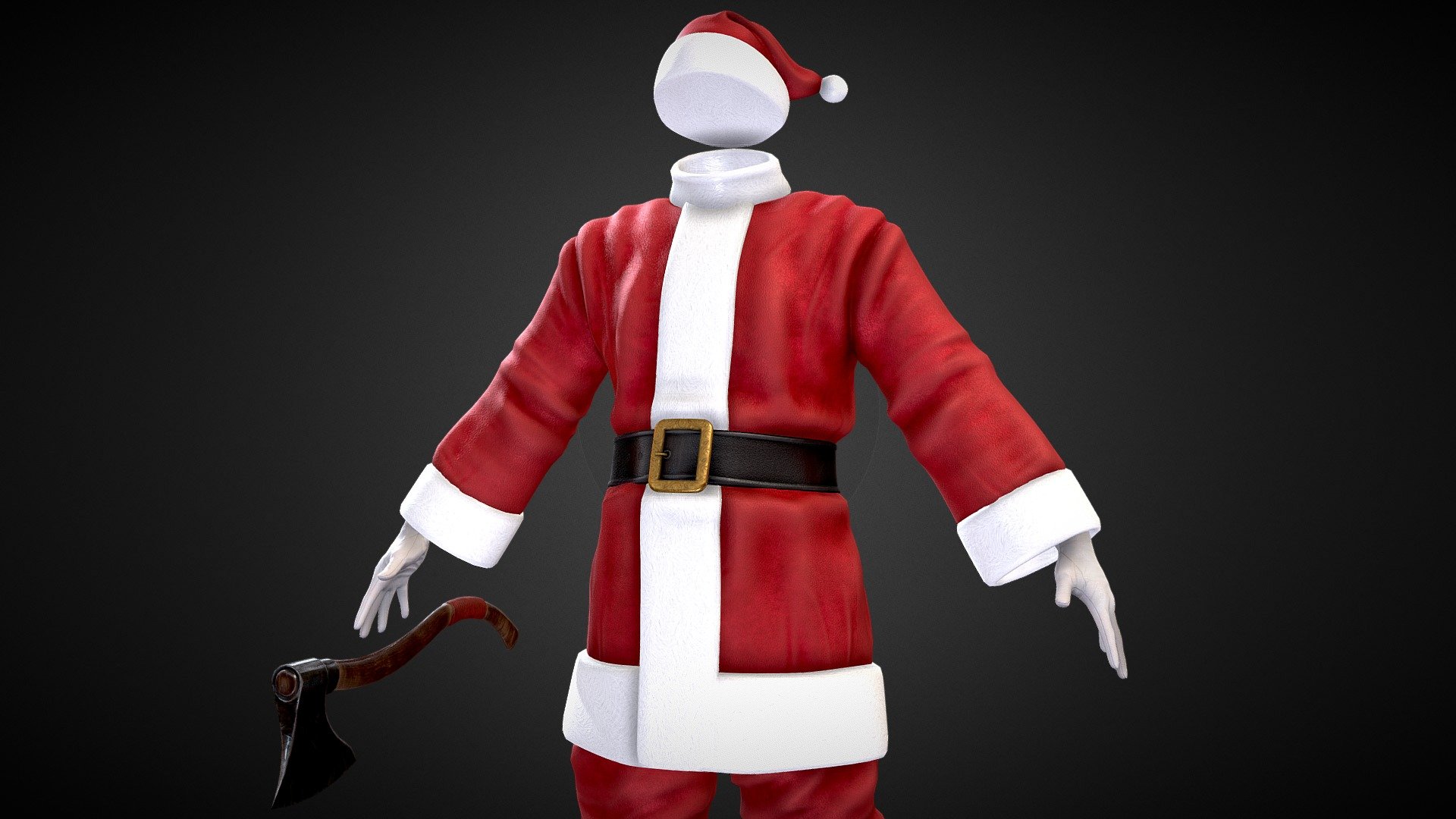 Christmas_Santa Costume_with axe - Buy Royalty Free 3D model by Armored ...