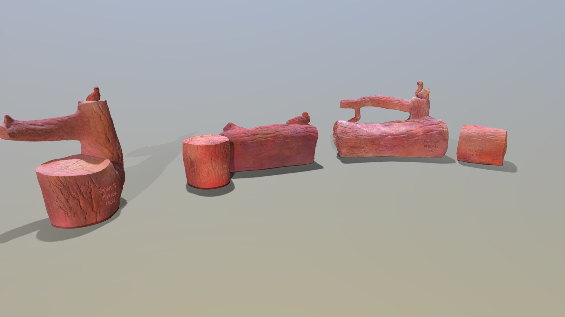 Log Benches - 3D model by bourgoynestudio [cc8e90a] - Sketchfab