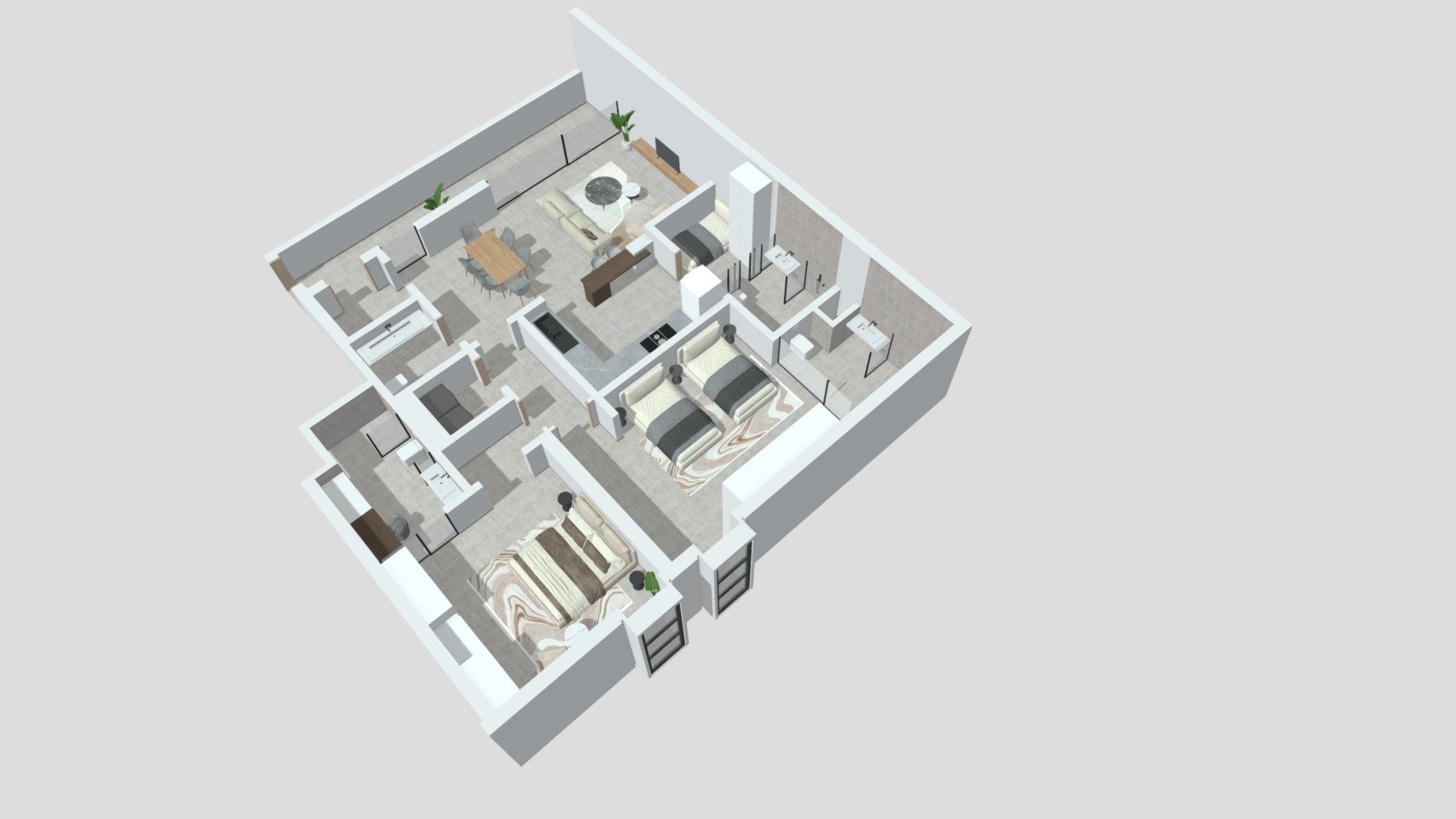 Rilam Al Raed - Two Bed Apartment (175 sqm) - 3D model by Zameen.com ...