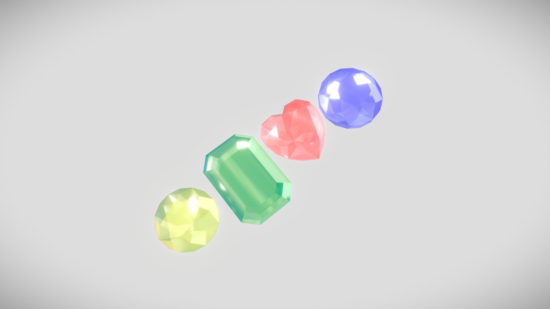 Low Poly Diamonds - Download Free 3D model by PRINCE.JACK (@J.A.C.K ...