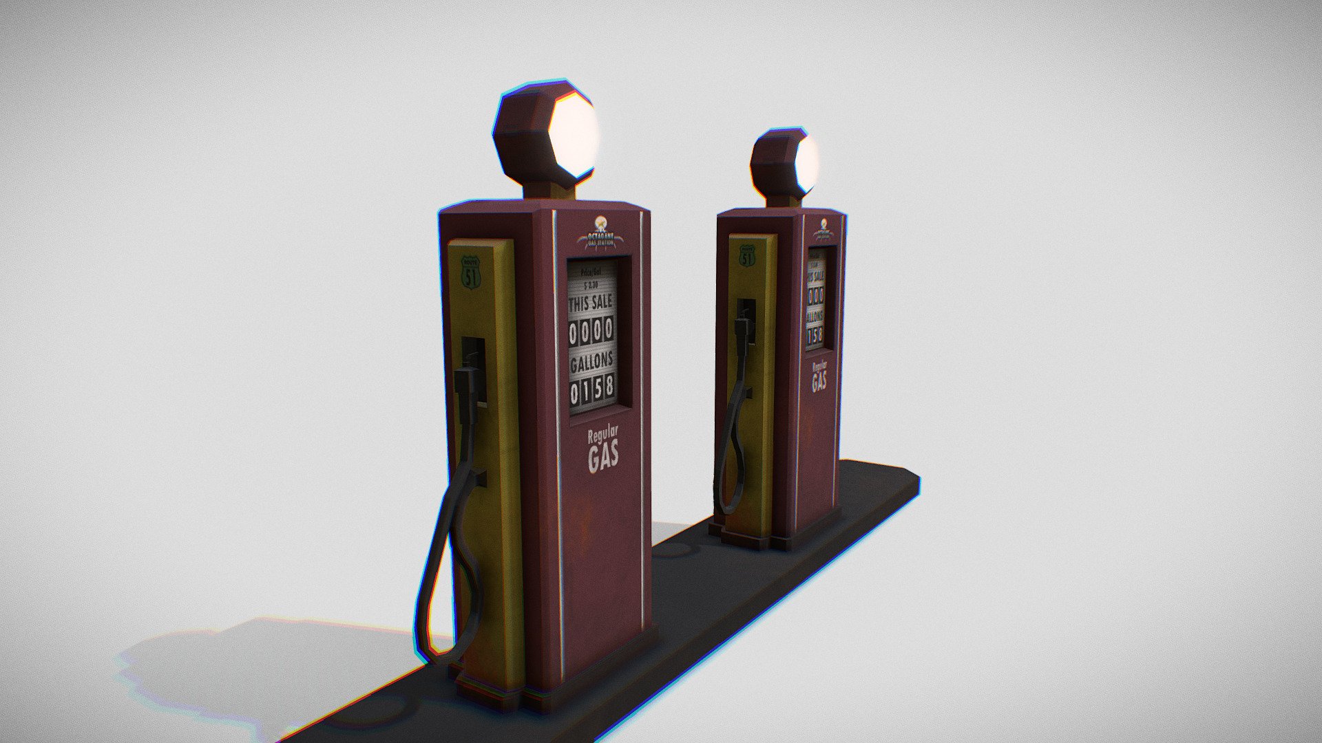 Retro Gas Pump - 3D model by wasabicats [cca43a9] - Sketchfab