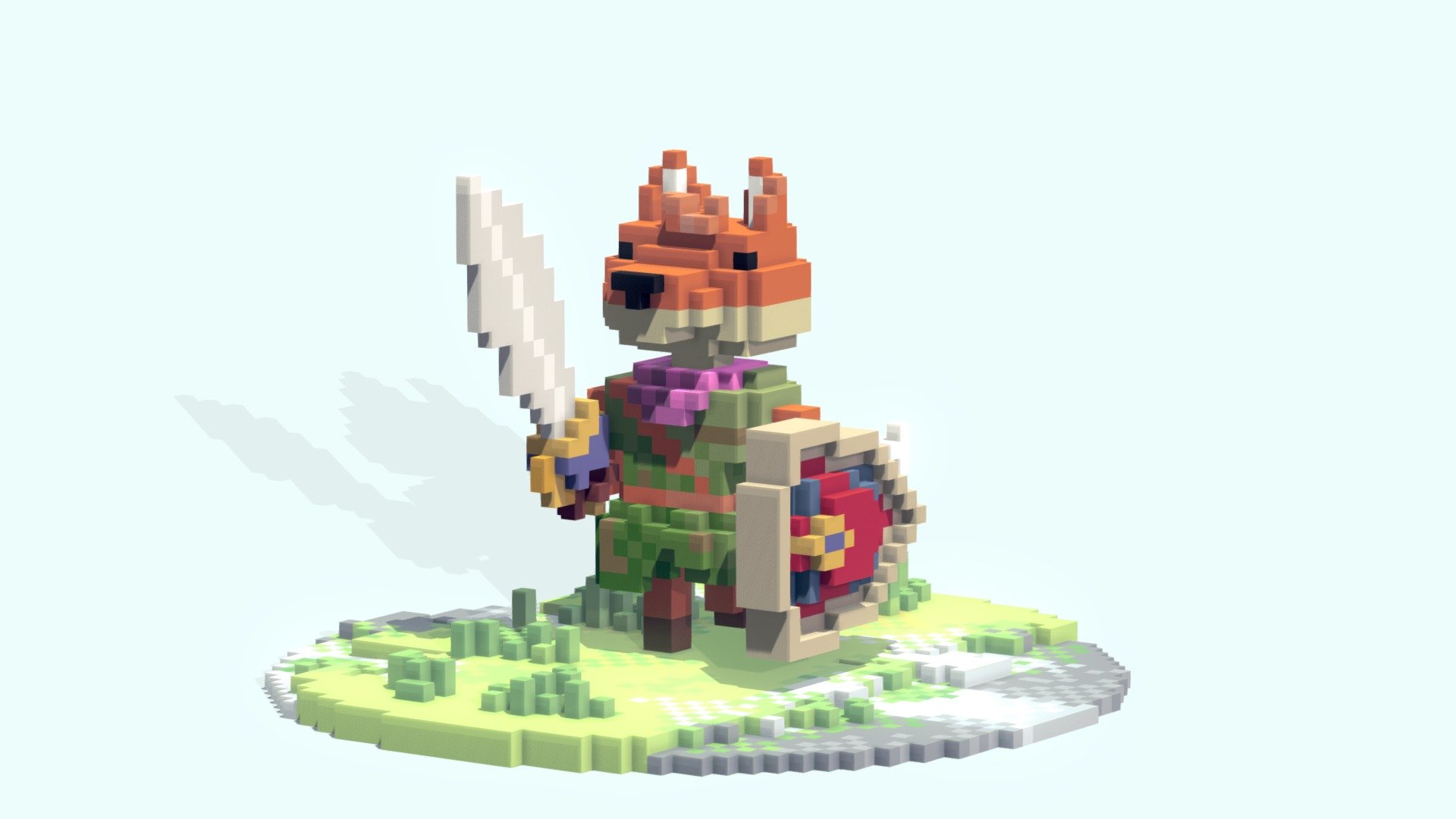 Tunic Fanart - Voxel Animation - 3D model by Dima's Voxel (@DimasVoxel ...