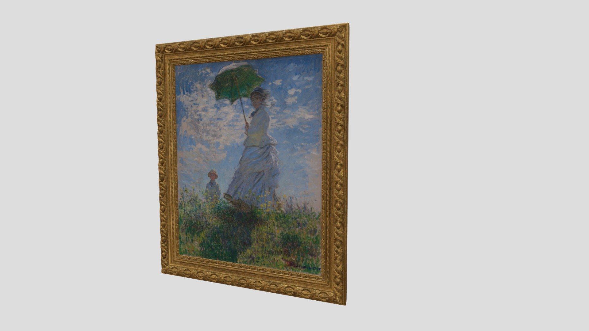 CLAUDE MONET Woman With A Parasol - Download Free 3D model by mfb64 ...