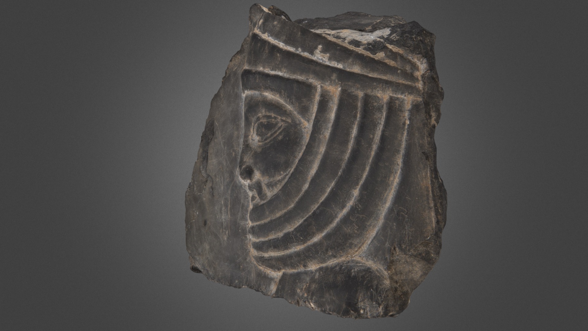 Fragment of draped male head in low relief - Download Free 3D model by ...