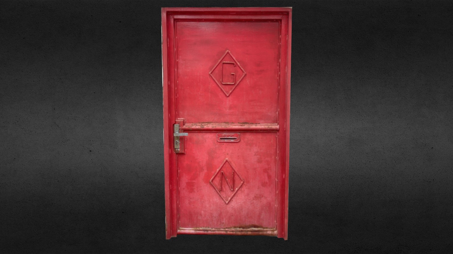 Vintage Red Metal Door - 3D model by Picxels Media (@picxels) [ccba465 ...