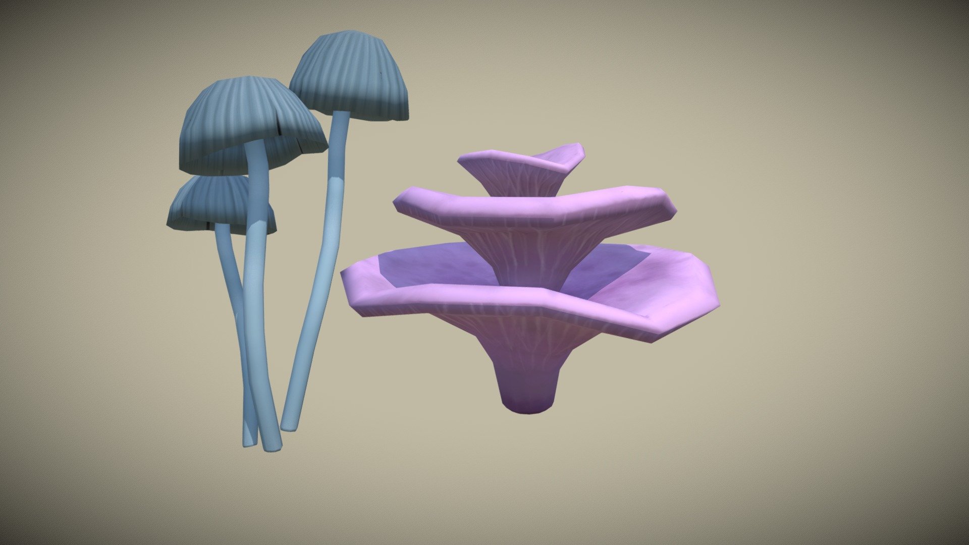 Low-poly Hand Painted Mushroom (set2) - Buy Royalty Free 3D model by ...