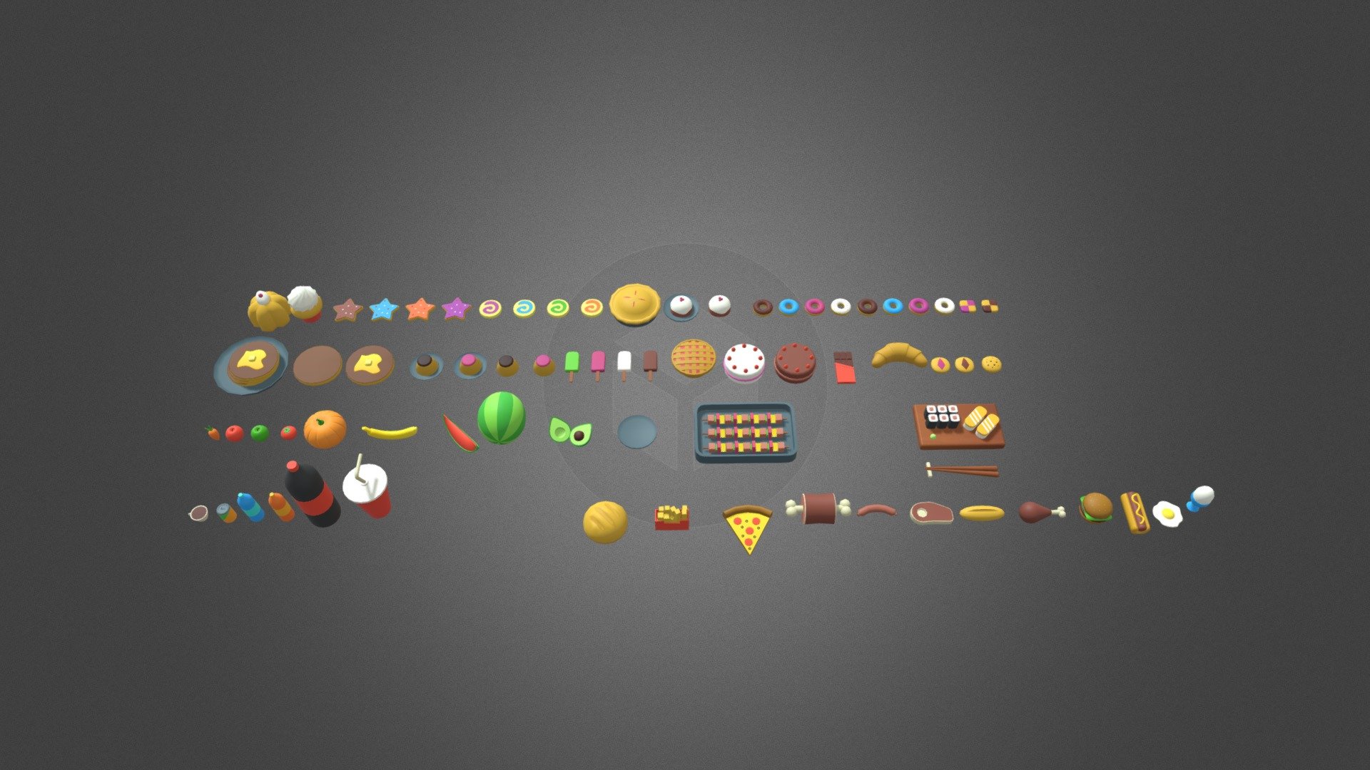 Low Poly Food Pack - 3D model by 3dcraftstudio (@3dcraftstudio0 ...