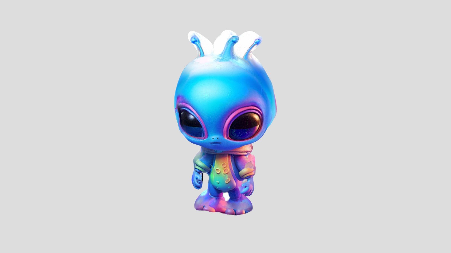 Blue Alien with Big Eyes A small blue alien w - Download Free 3D model ...