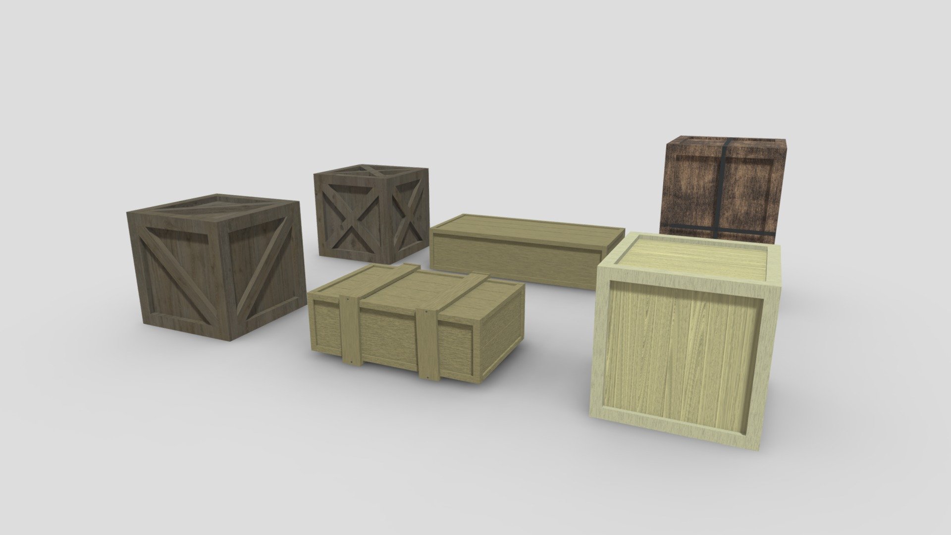 Low Poly Wooden Crate Collection - Buy Royalty Free 3D model by ...