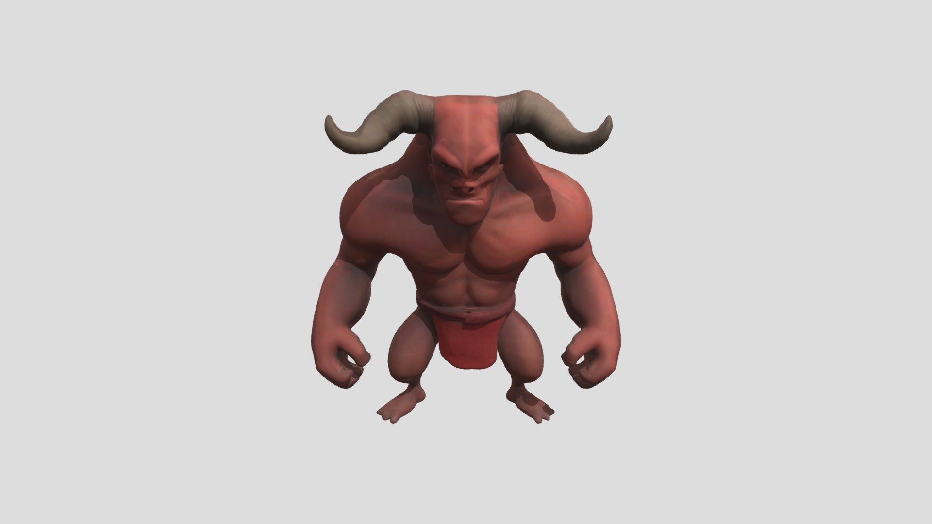 A muscular red demon - Buy Royalty Free 3D model by Inventive World ...