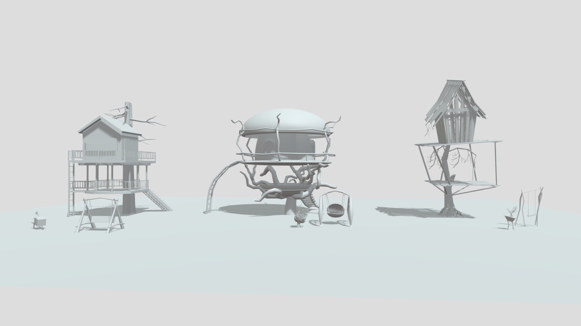 Tree houses - Download Free 3D model by lena_vl [ccd7394] - Sketchfab