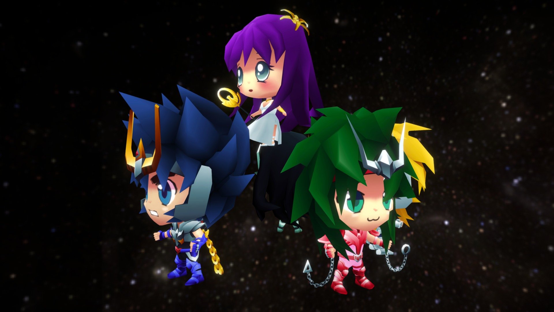 Chibi Bronze Saints - Buy Royalty Free 3D model by Marcos Faci ...