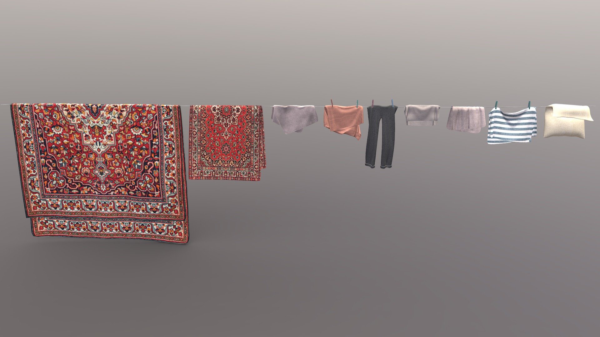 Clothes Line - Download Free 3D model by Fridge (@youssefdarwish01 ...