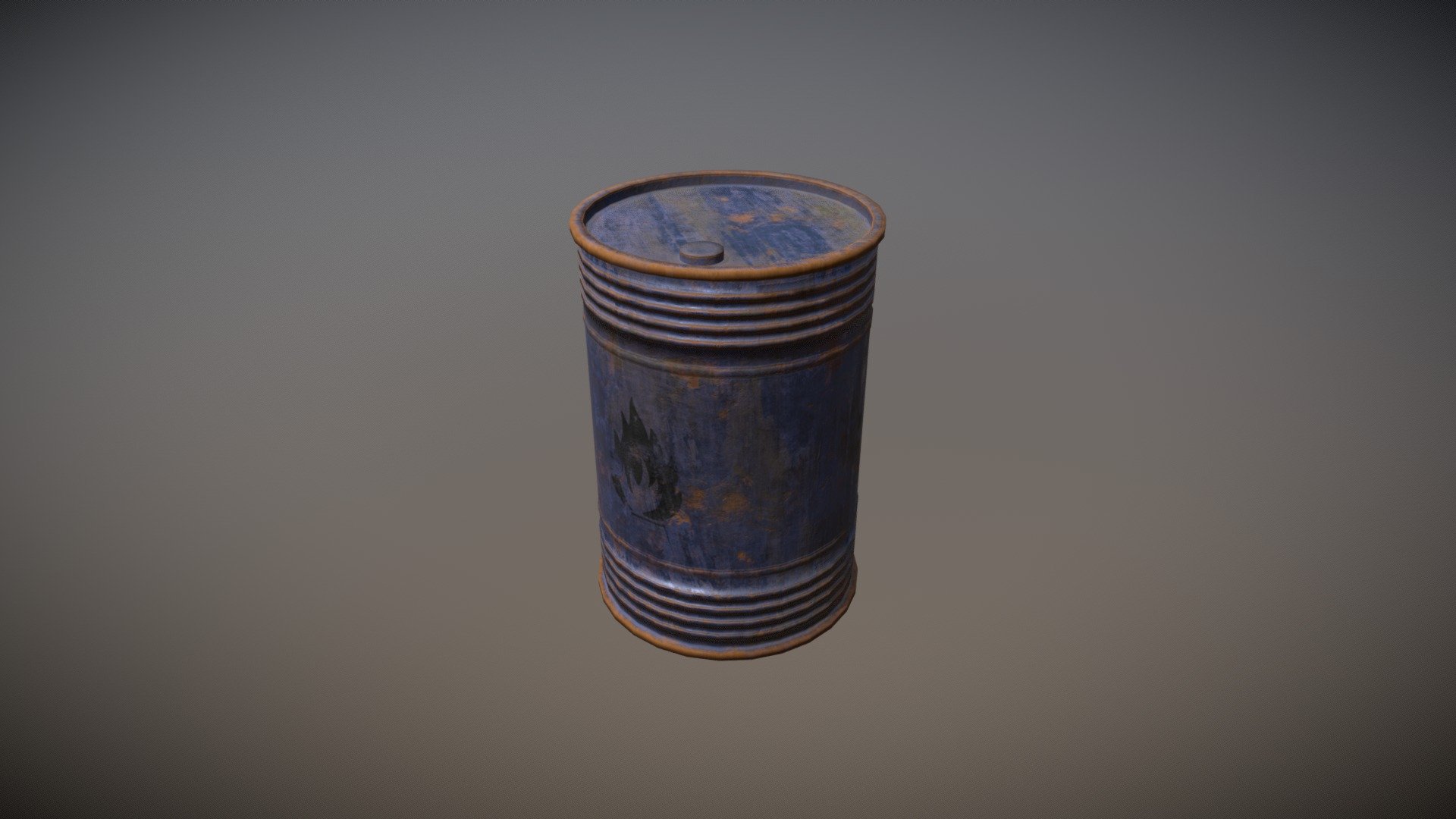 Rusty Barrel (Blue) - 3D model by mezkaufi [ccdefd2] - Sketchfab