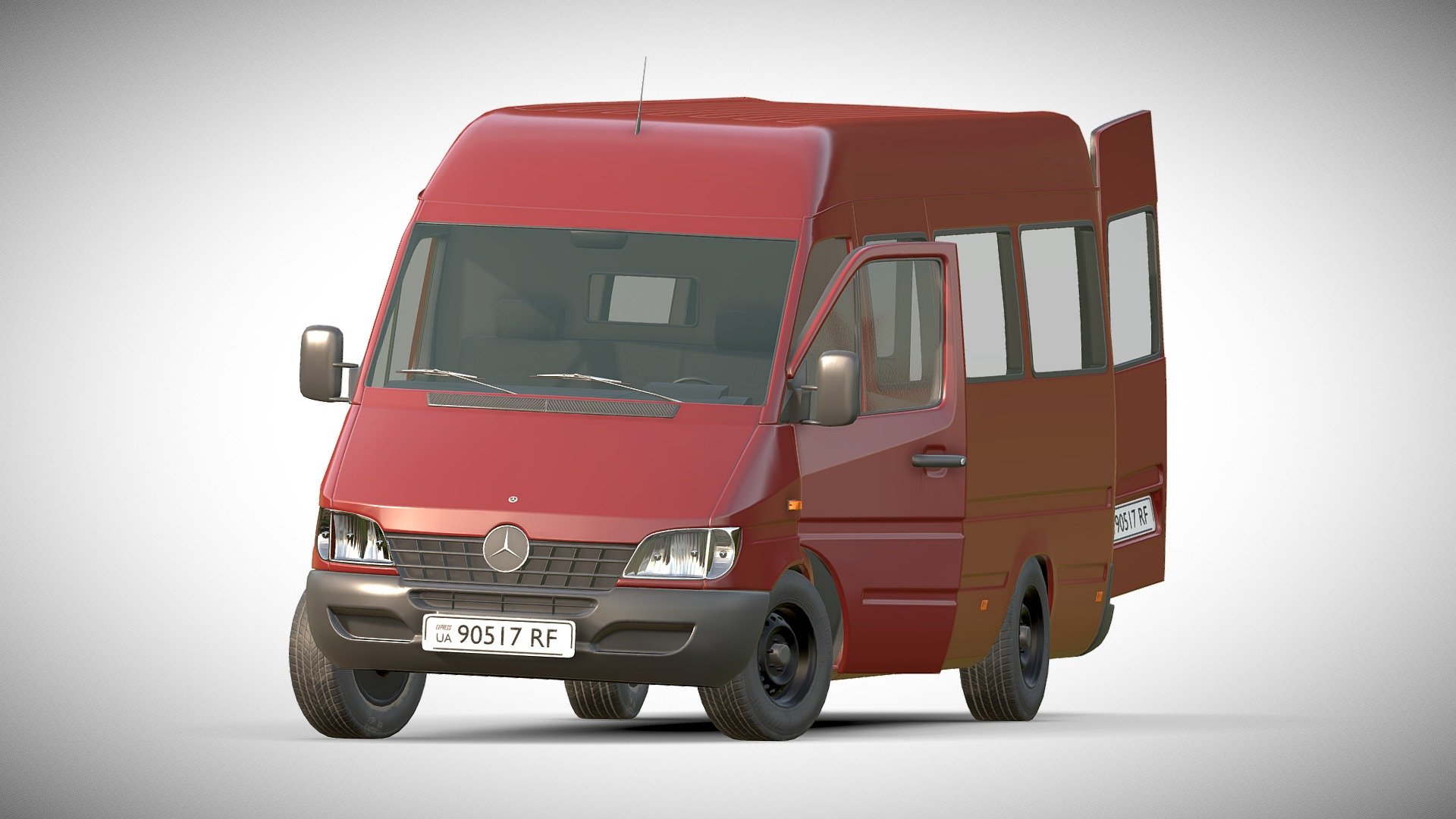 Lowpoly Mercedes Benz Sprinter Van Red - Buy Royalty Free 3D model by ...