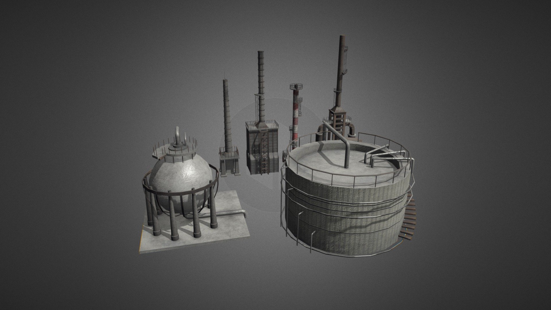 Oil Refinery 13 - 3D model by CG Duck (@cg_duck) [cce1de4] - Sketchfab