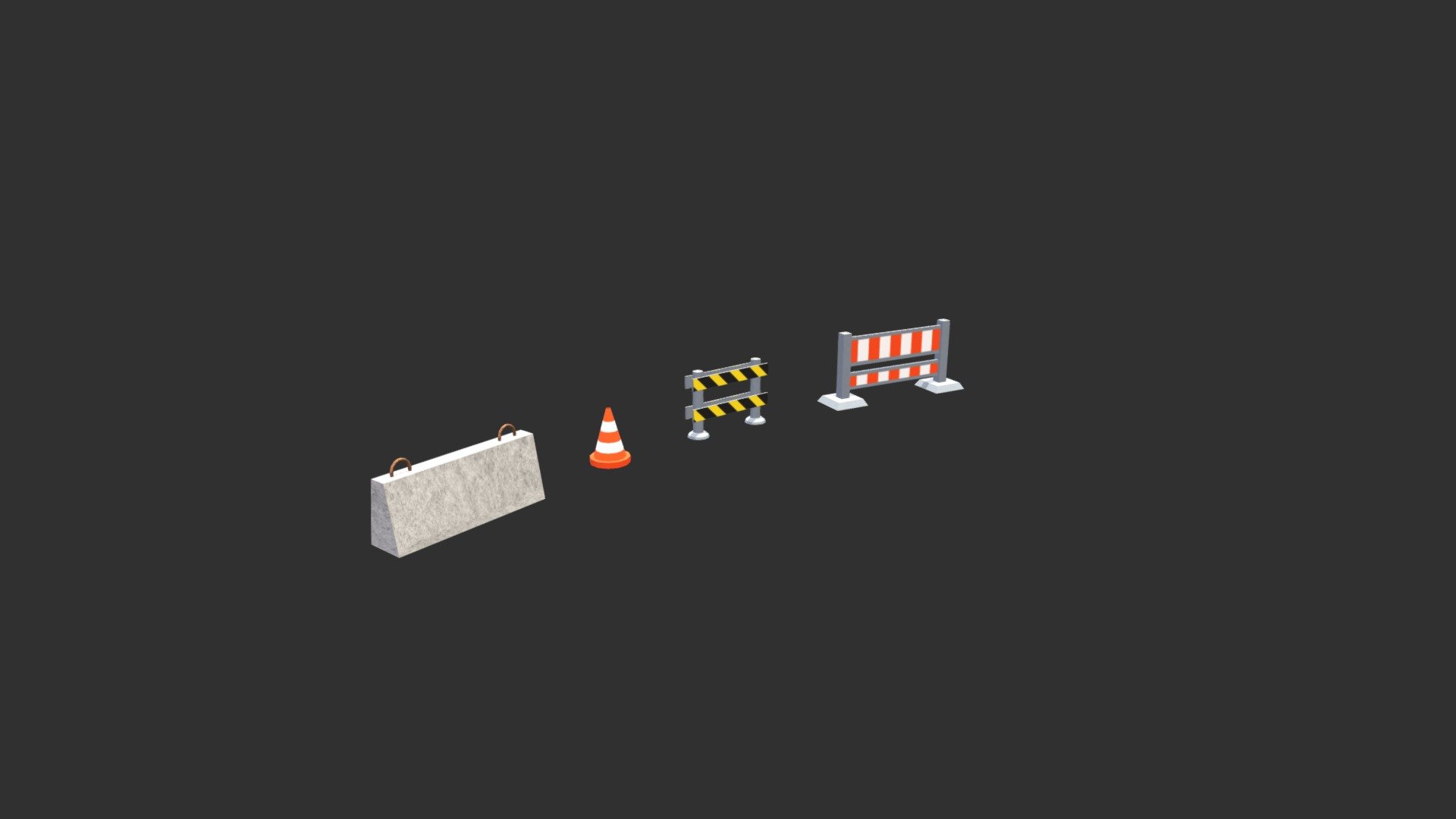 Roadblocks Pack (Low Poly) - Download Free 3D model by GodlikeCookies [ccef6e5] - Sketchfab