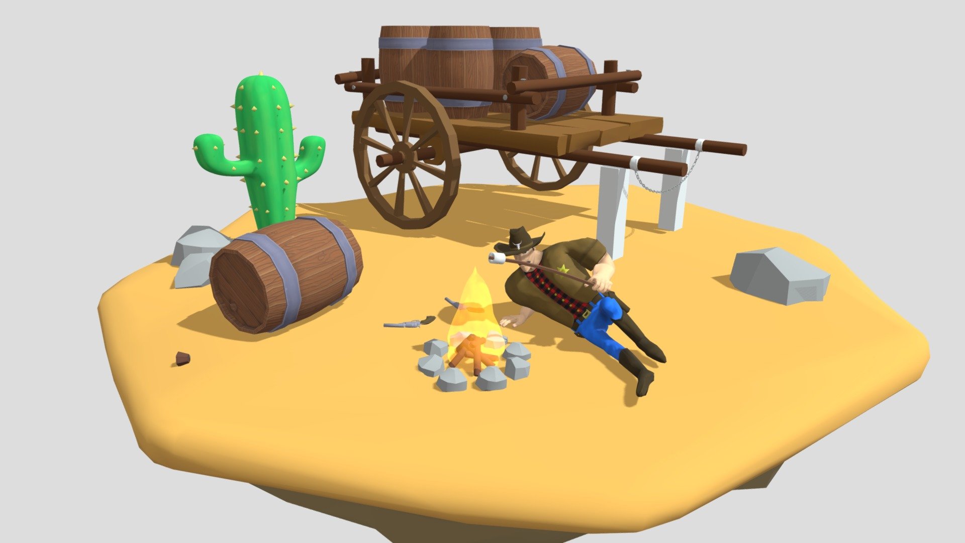 cowboy_scene - 3D model by martintorres (@martsdev) [ccf1ac2] - Sketchfab