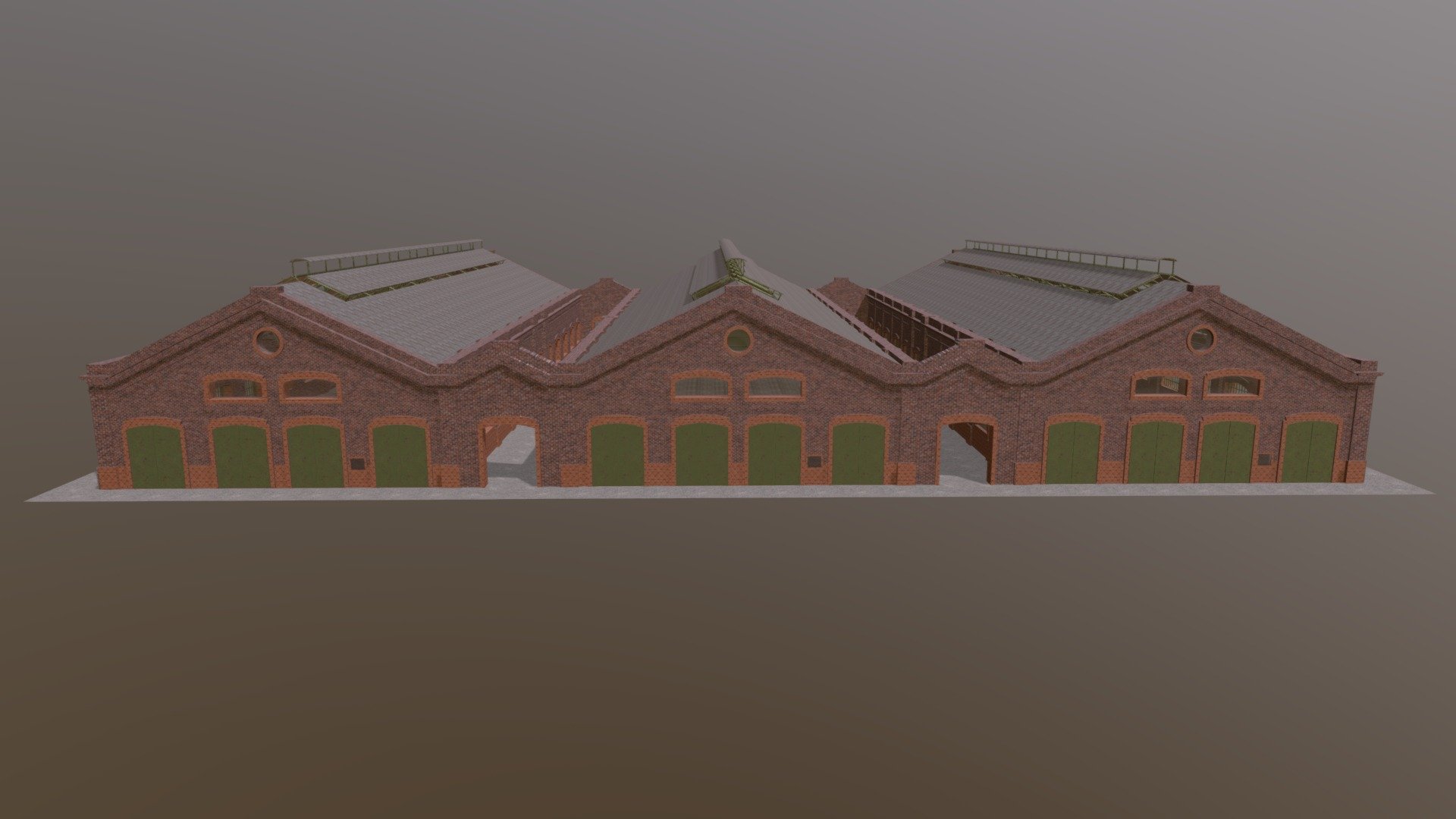 Warehouse triple building. Victorian era. - Buy Royalty Free 3D model ...