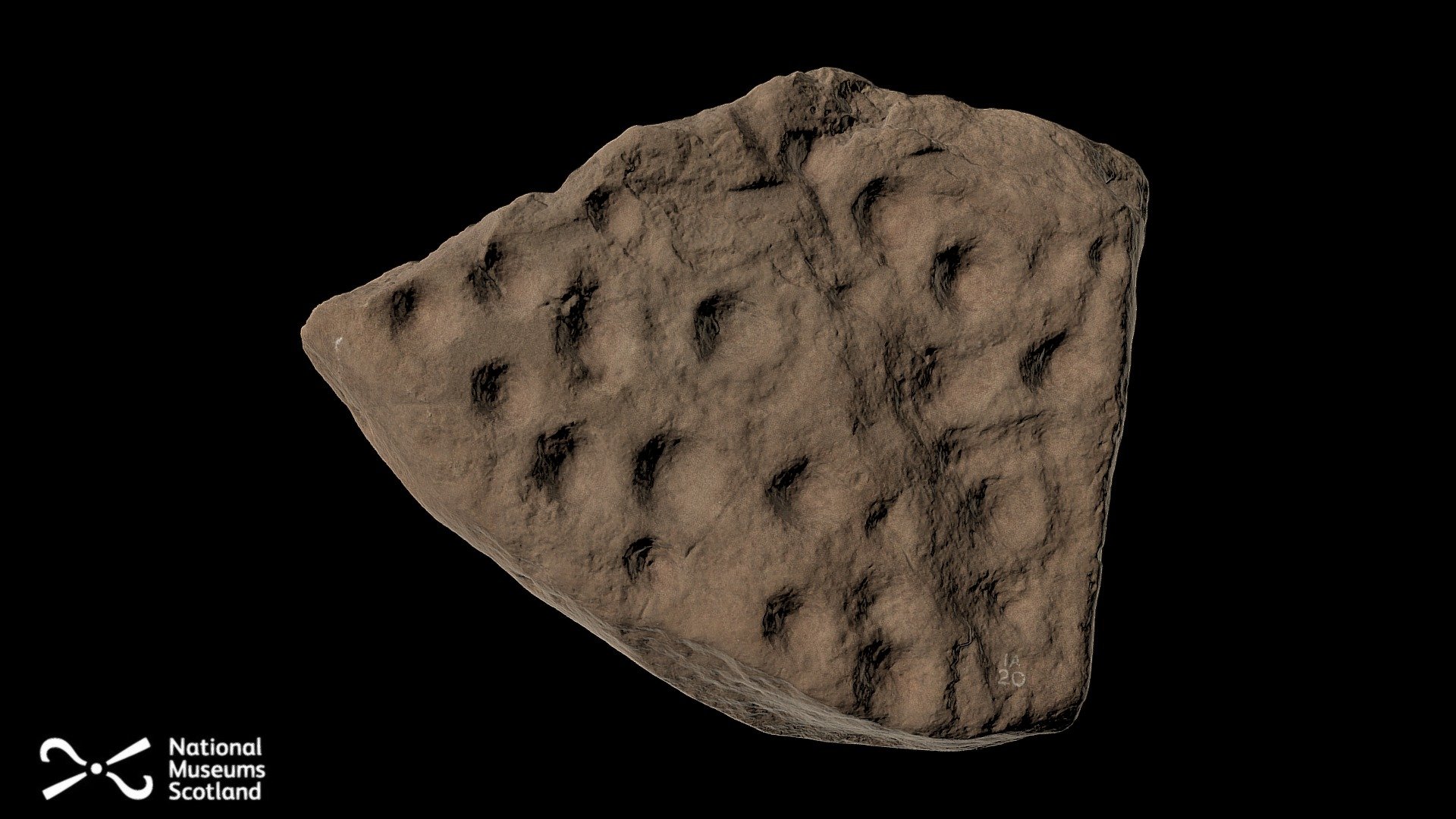 Cup marked stone, Williamston, Perthshire - 3D model by National ...