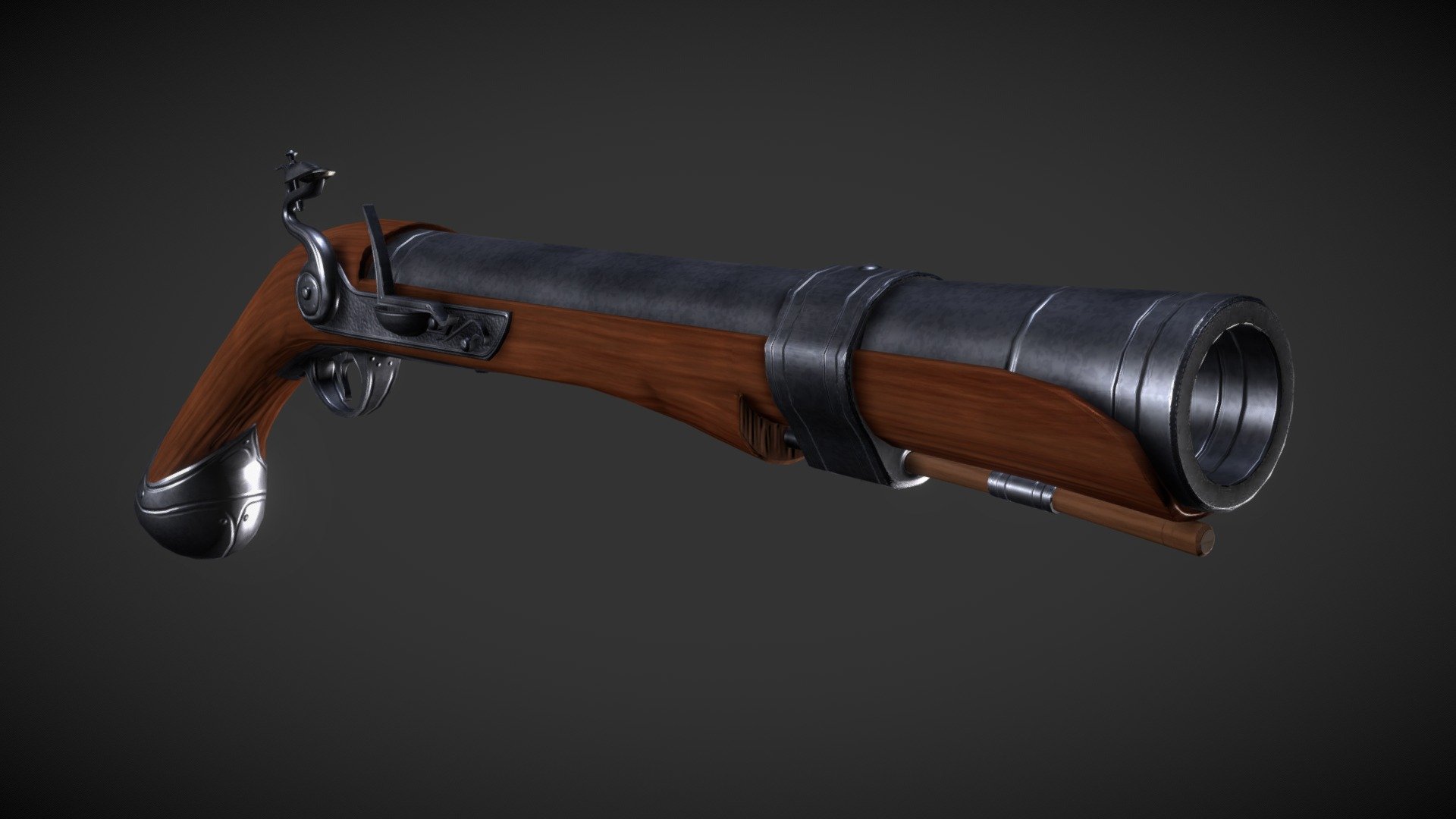 Flintlock Pistol - 3D model by Jaakko Kyllönen (@JakkiK) [cd1cbfb ...