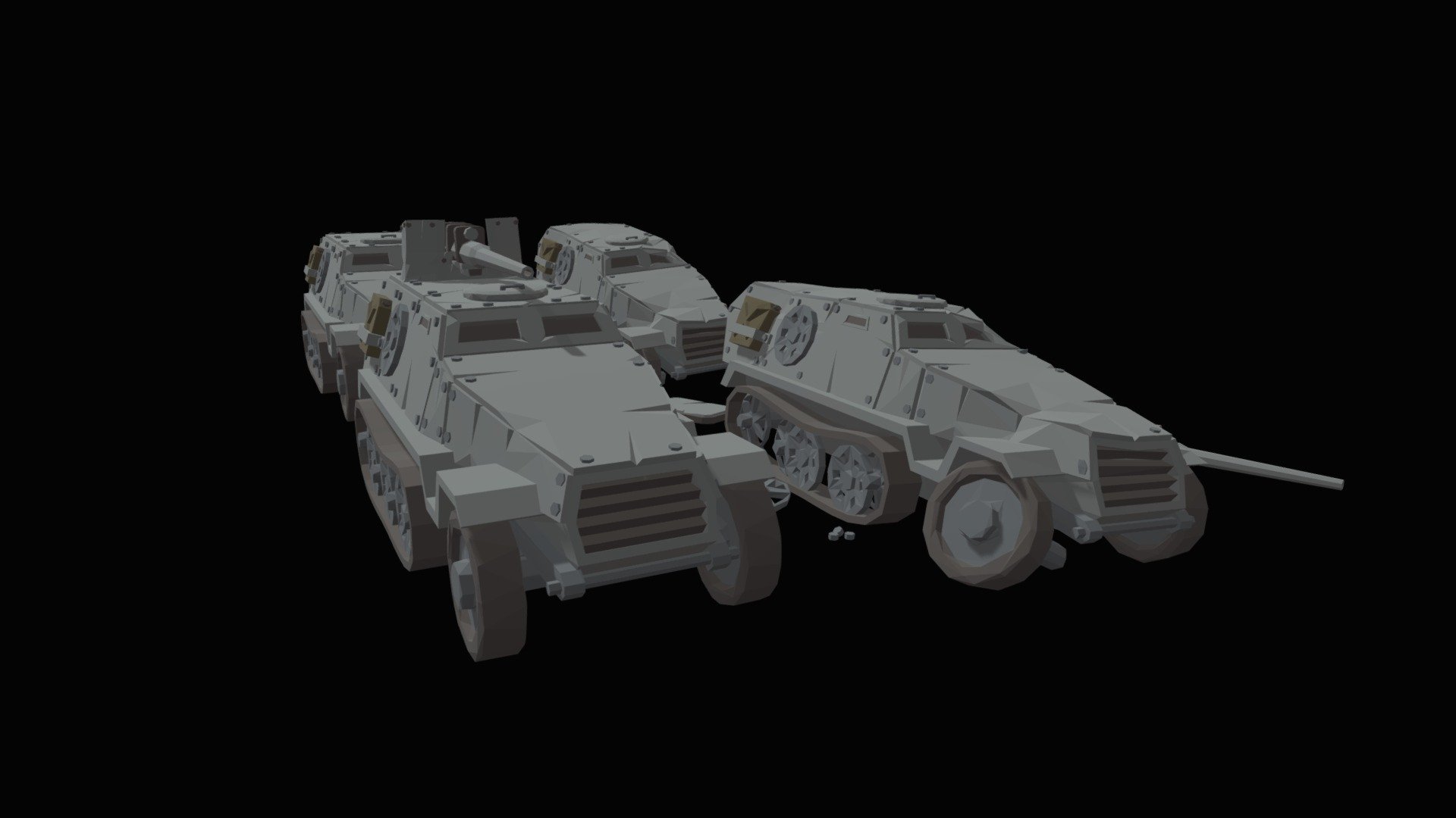 Cartoon Dieselpunk armored cars Polygonal Style - Download Free 3D ...