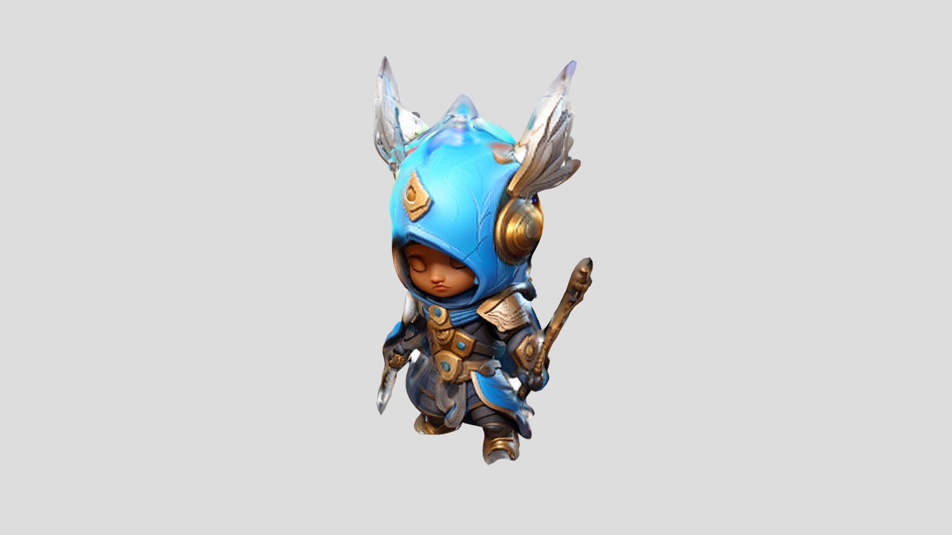 Blue Knight with Wings A small, blue knight w - Download Free 3D model ...