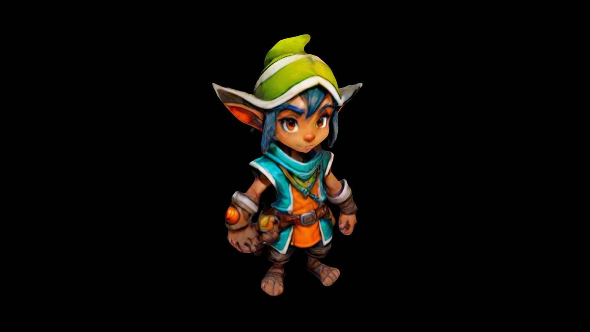 a cute cartoon elf character standing with their - Download Free 3D ...