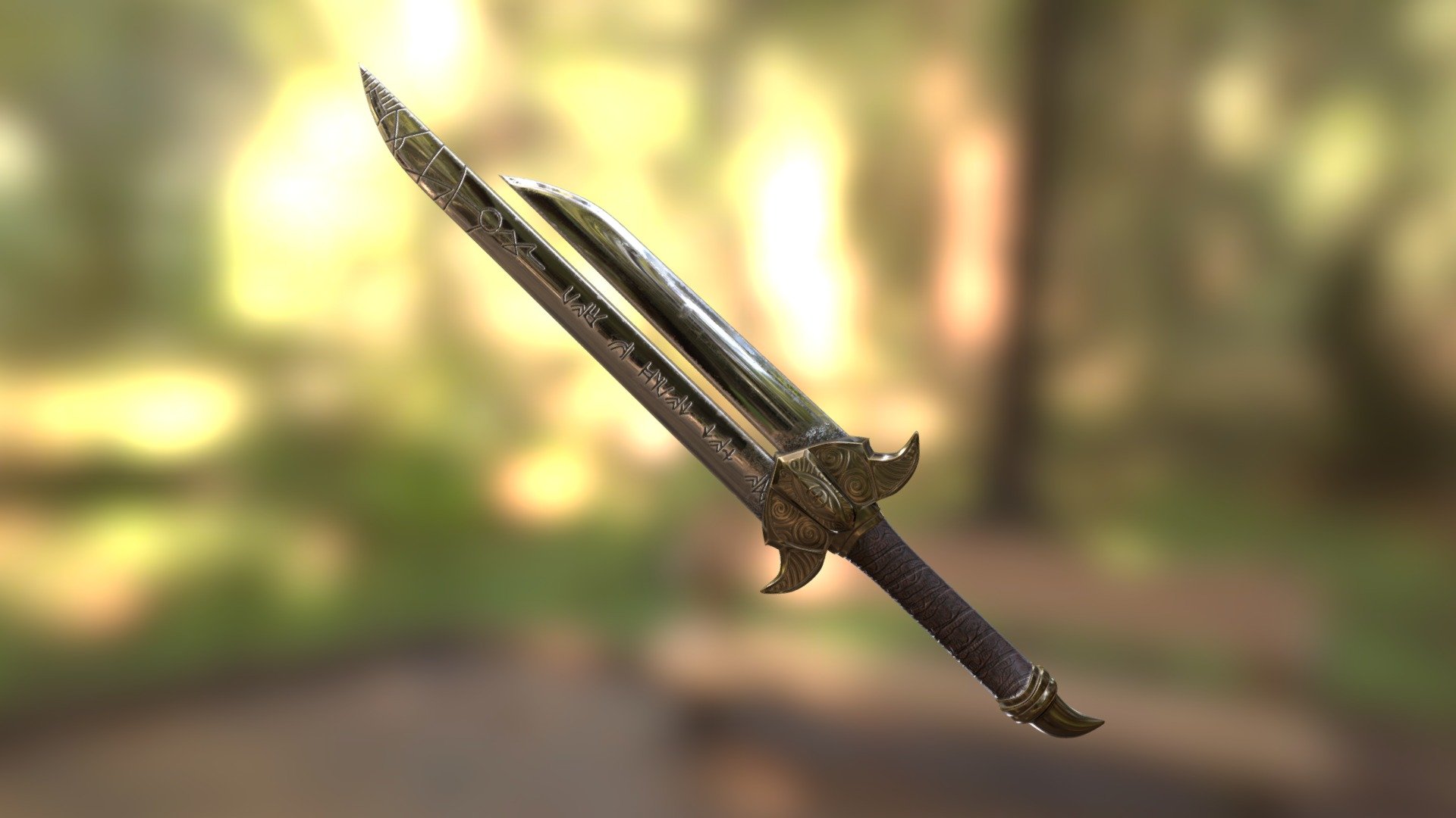 Mysterious Twin-Bladed Dagger - 3D model by ragsy [cd2e643] - Sketchfab