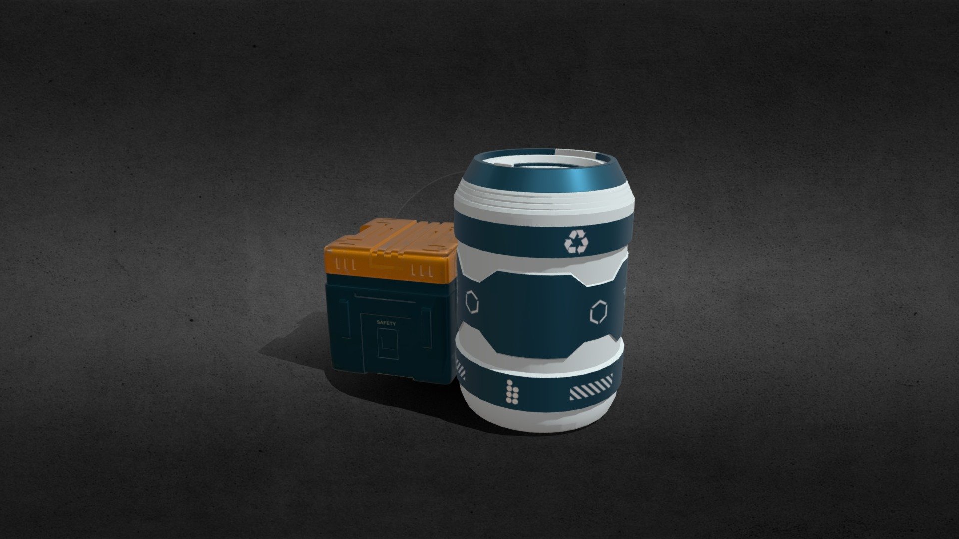 Sci-Fi Crates And Barrels - 3D model by REDU3DTeam [cd32b47] - Sketchfab