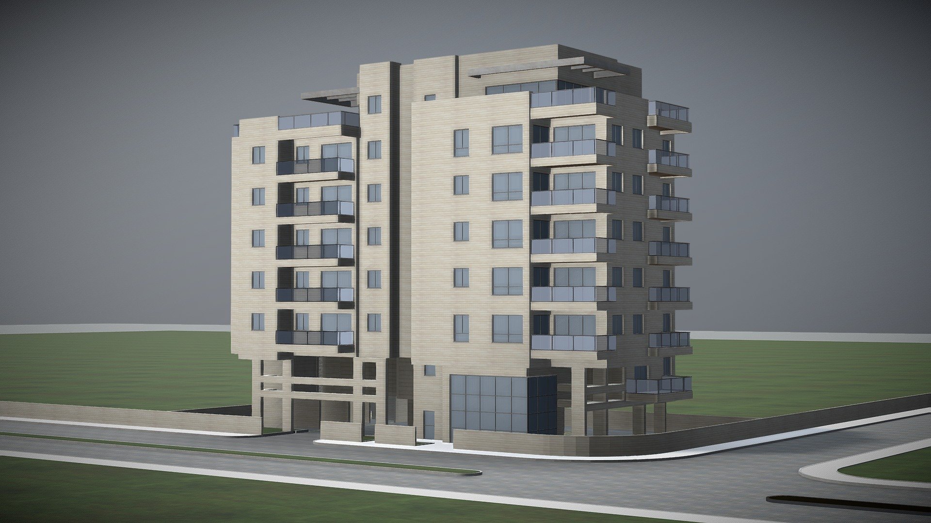 Simple Residential Building - Download Free 3D model by Gerhald ...
