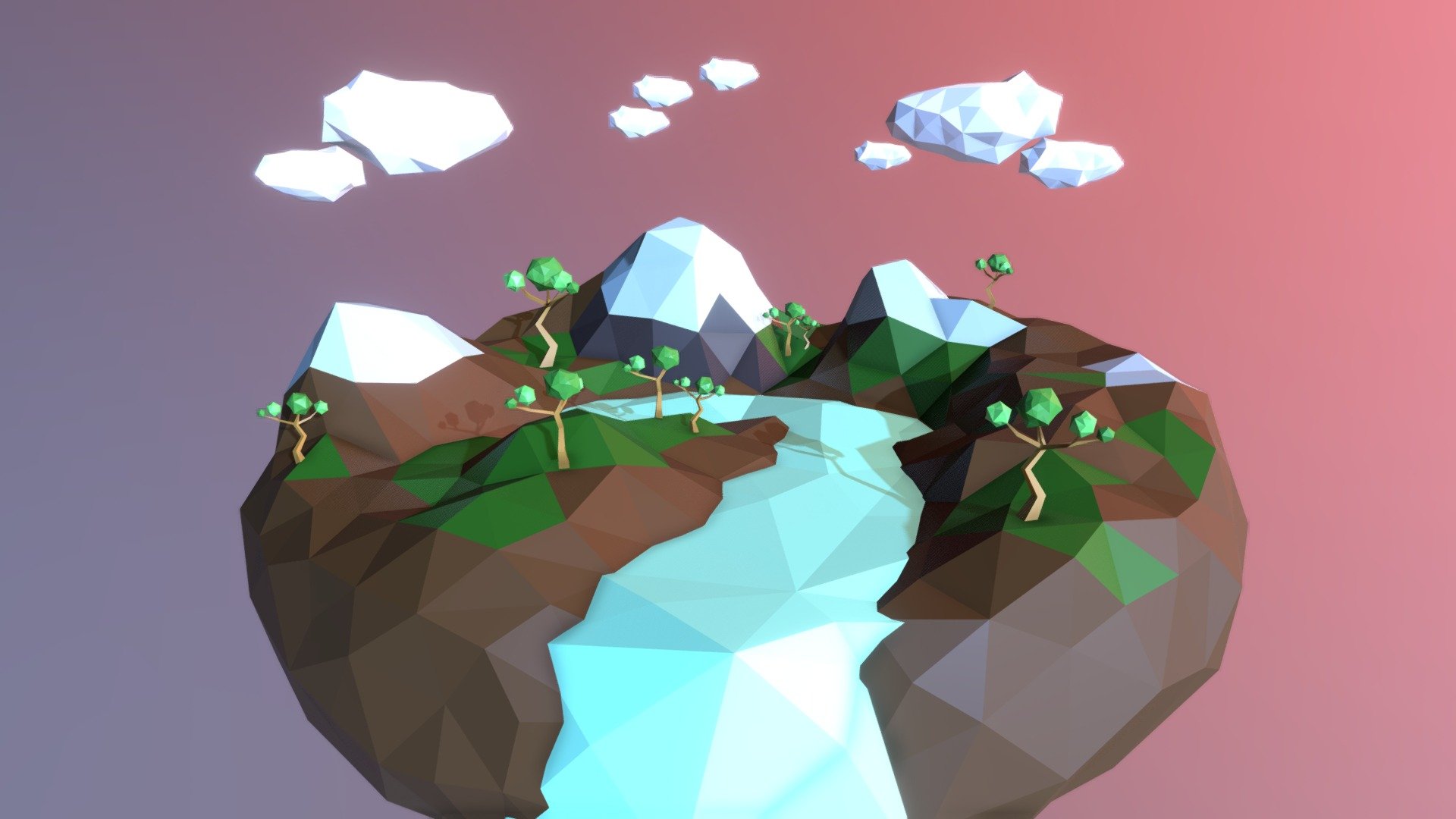 Low Poly Island - 3D model by trent_hb [cd34601] - Sketchfab