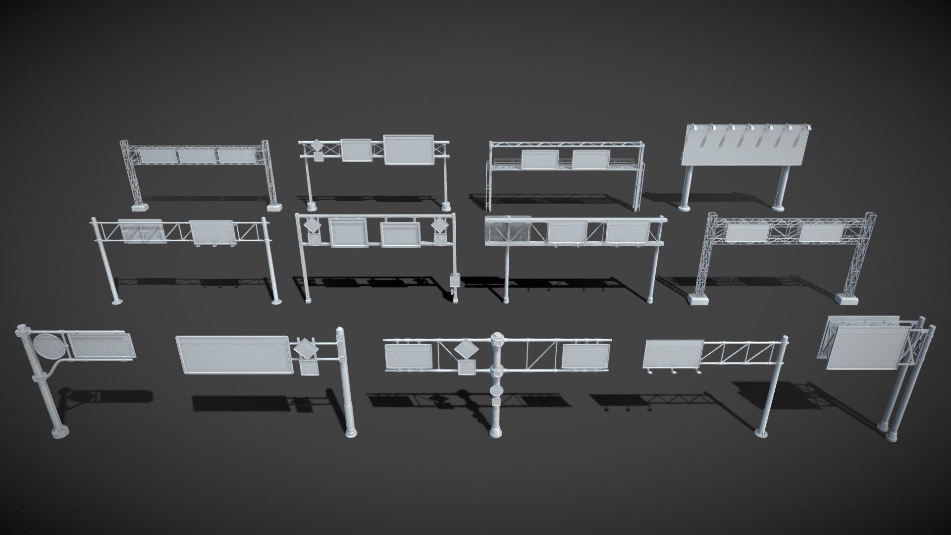 Road Billboards - 13 pieces - 3D model by 3d.armzep [cd35c65] - Sketchfab