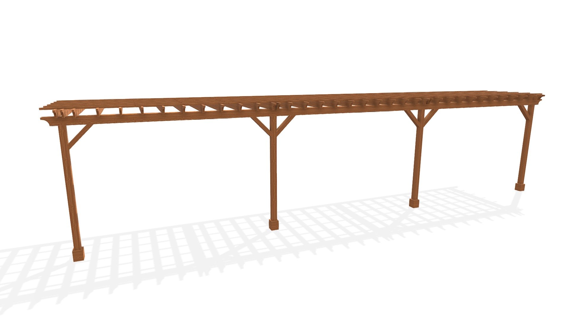 Custom Attached pergola 48 x 10 ft - 3D model by Conceptual Engineering ...
