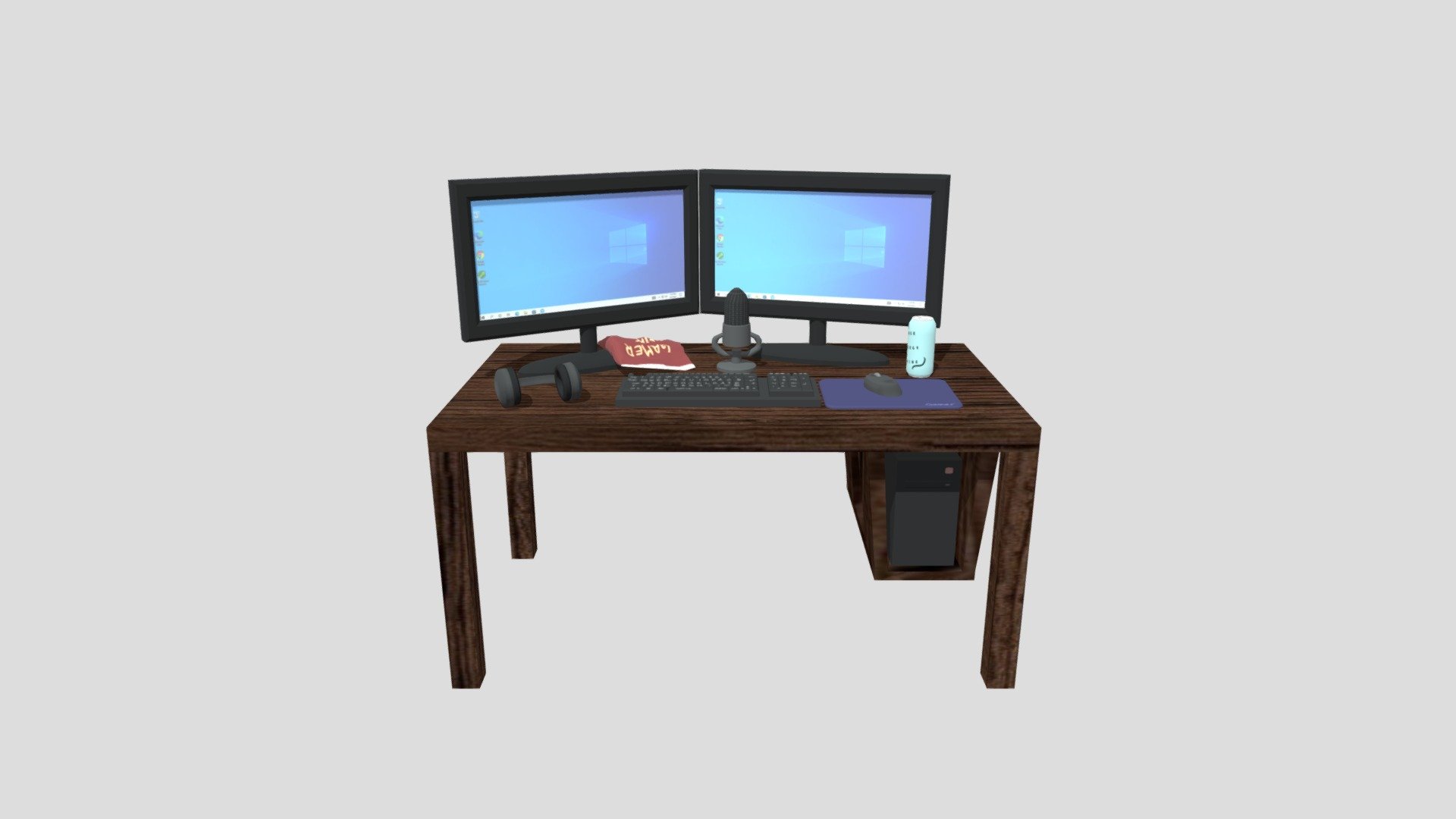 Gaming Setup with textures - Download Free 3D model by Izabelle.Cookie ...
