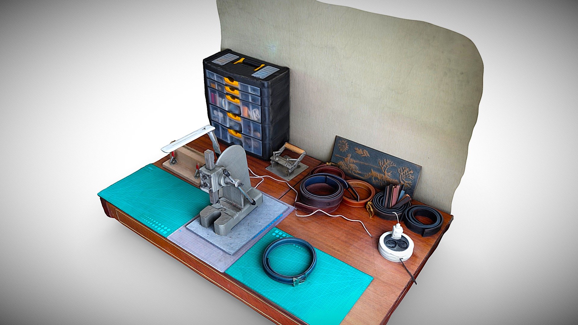 Workplace for leather work - Buy Royalty Free 3D model by Foto Retina ...