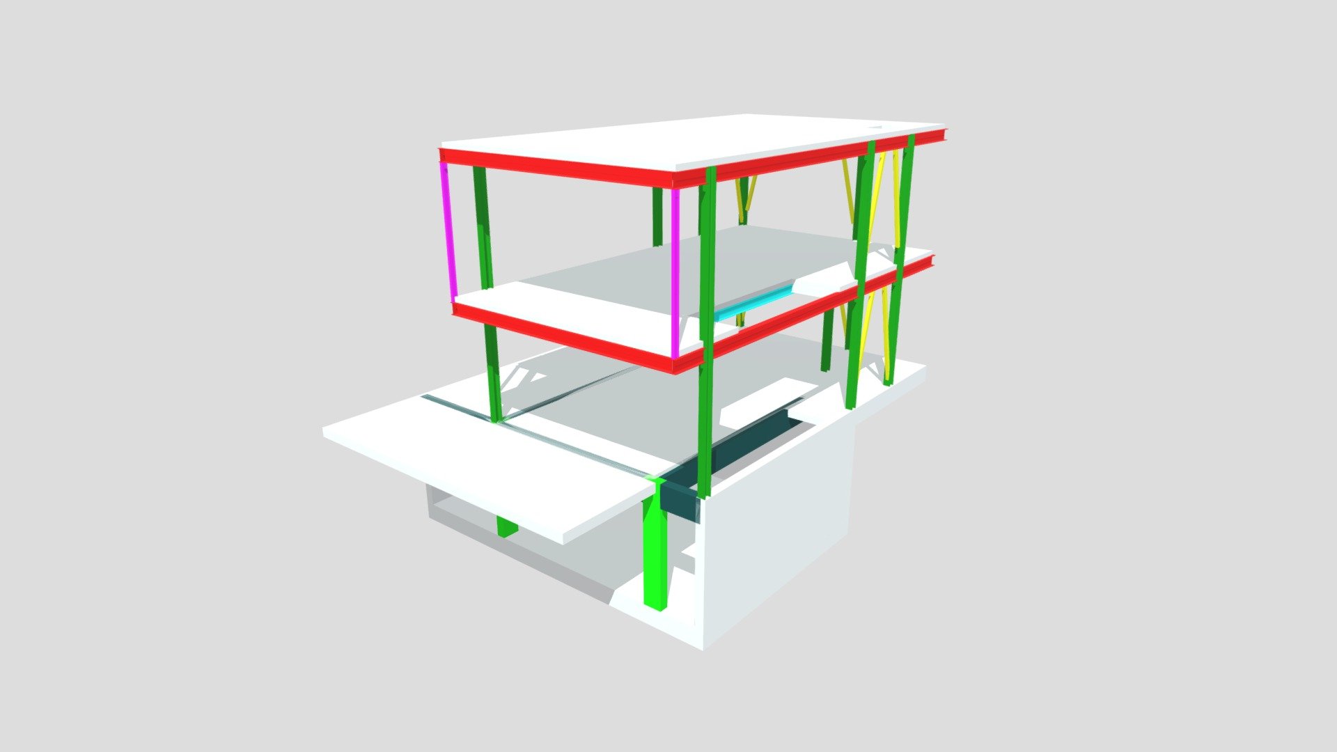 Steel structure with basement H1, 3 (Job N148) - 3D model by MA StruTec ...