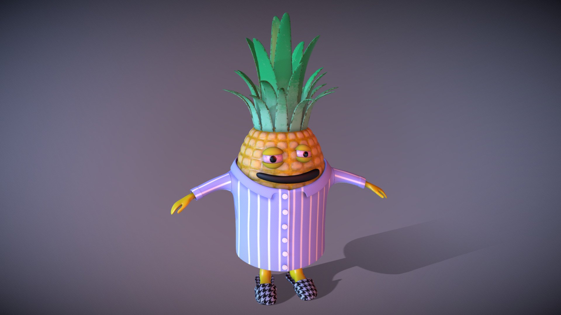 Sleepy Pineapple Man - 3D model by Bart Weber Design (@Bart_Weber ...